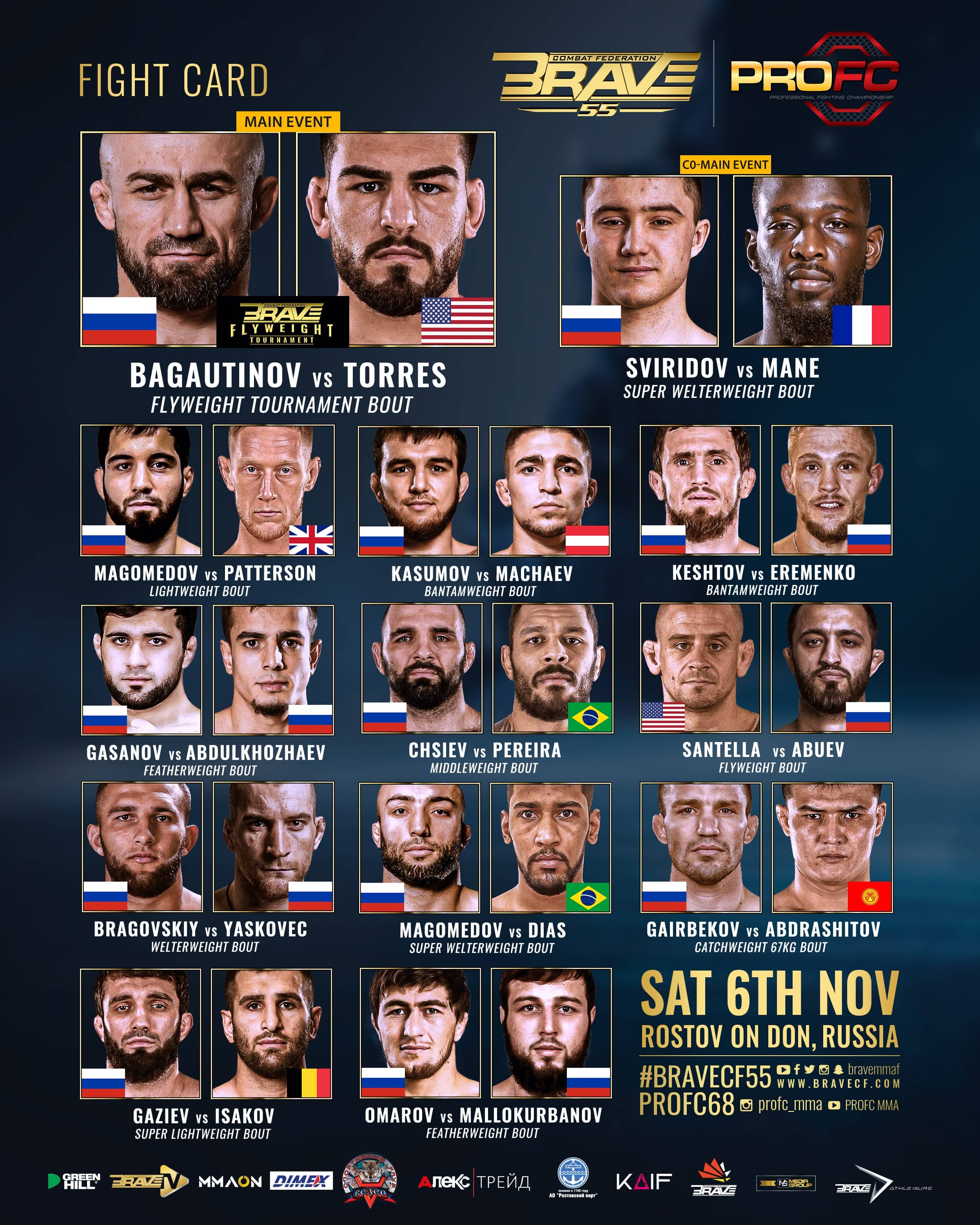 BRAVE CF releases full fight card for Russia return, headlined by mega Flyweight bout